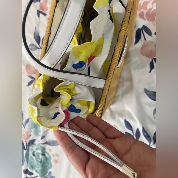 kate spade | Bags | Kate Spade Sam Wicker Lemon Zest Medium Satchel Nwt ...